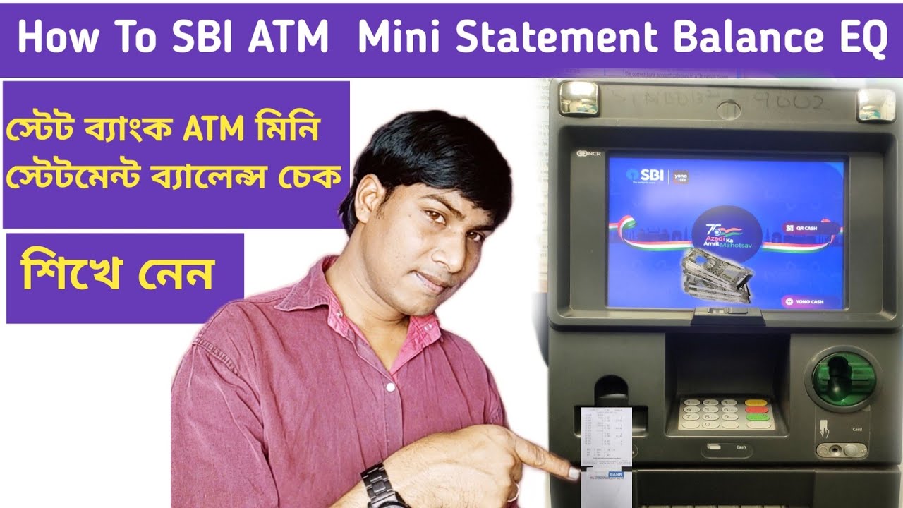 How To SBI ATM Mini statement balance check Full process live in ...