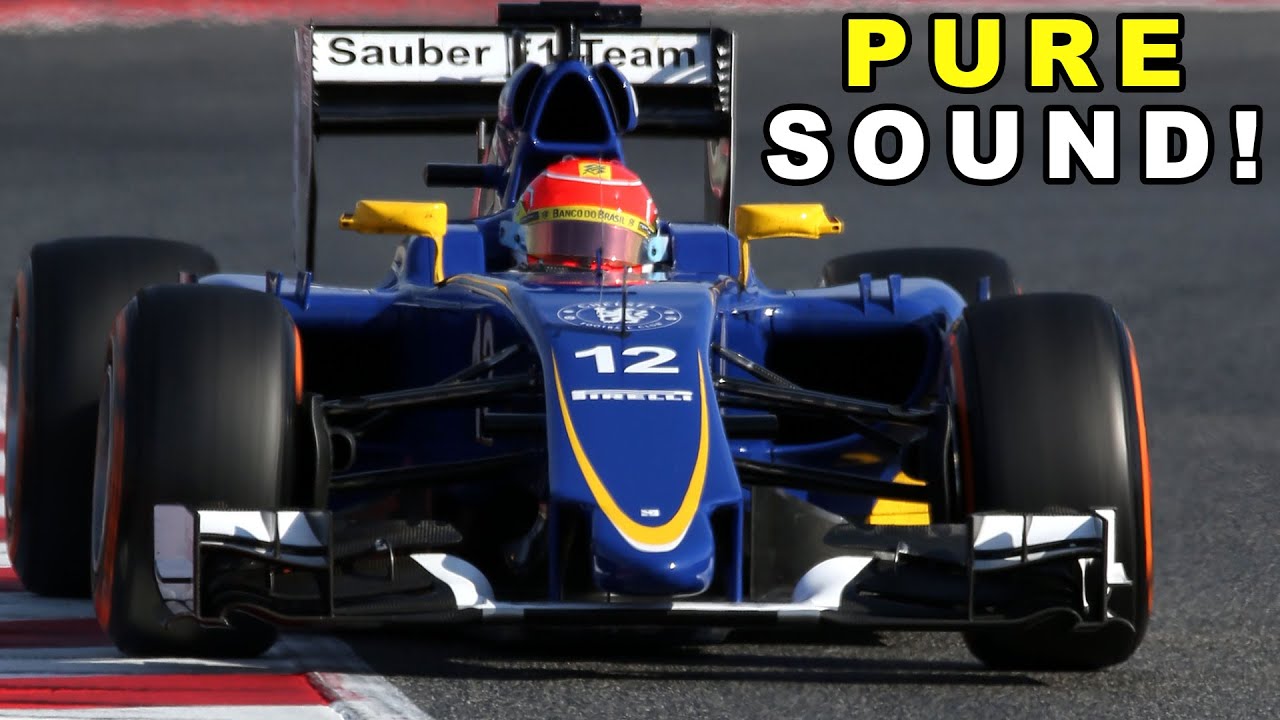Formula 1 (F1) 2015 Sound! Sauber C34 Ferrari (F1 V6 Turbo engine ...