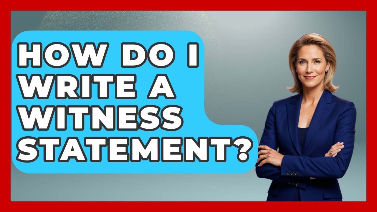 How Do I Write A Witness Statement? - Consumer Laws For You - YouTube