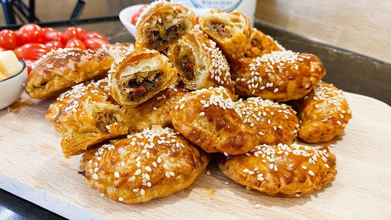 Recette de chaussons fait maison à la viande hachée et fromage ...
