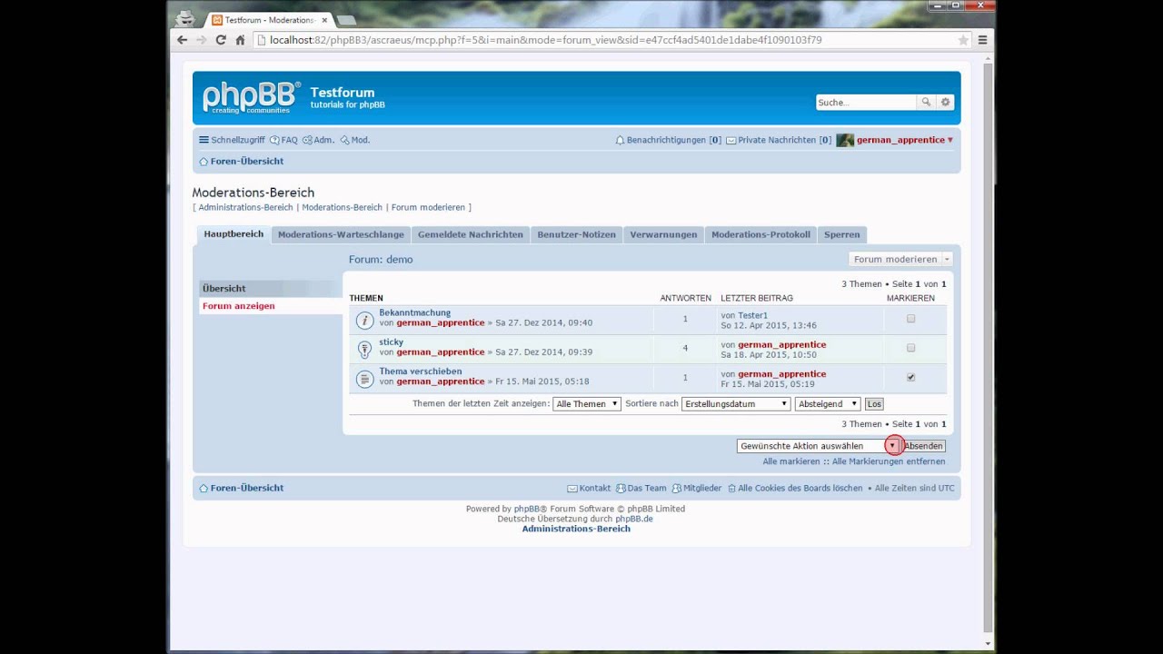 phpBB-Tutorial: ein Thema verschieben - YouTube