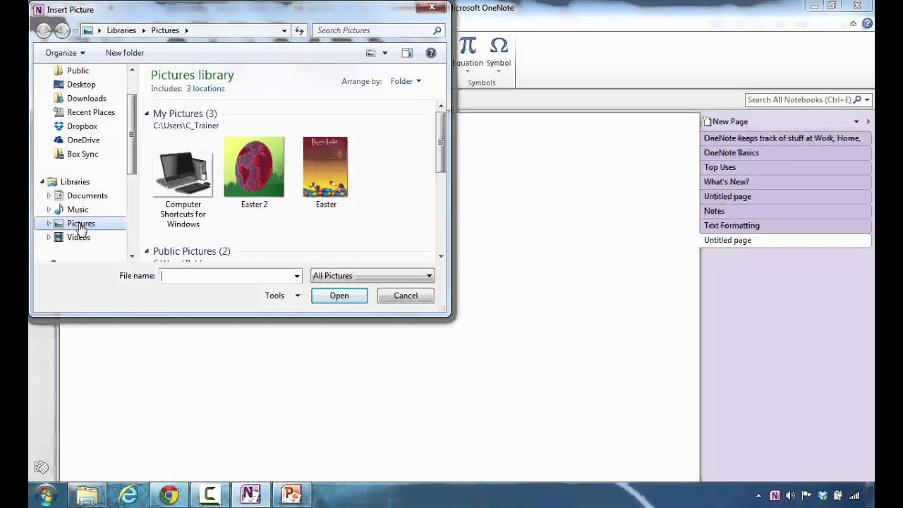 How to Add and Insert a Picture Image in Microsoft OneNote 2010 - YouTube