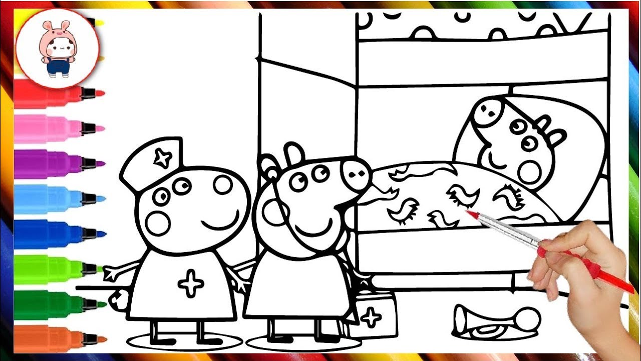 Peppa Pig Doctor and George Pig Sick Drawing, Peppa Pig Tales, Peppa ...