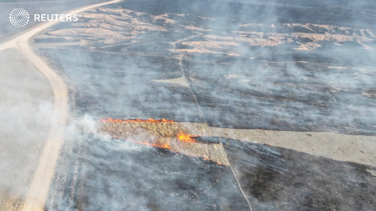 Texas wildfire drone video captures devastation | REUTERS - YouTube