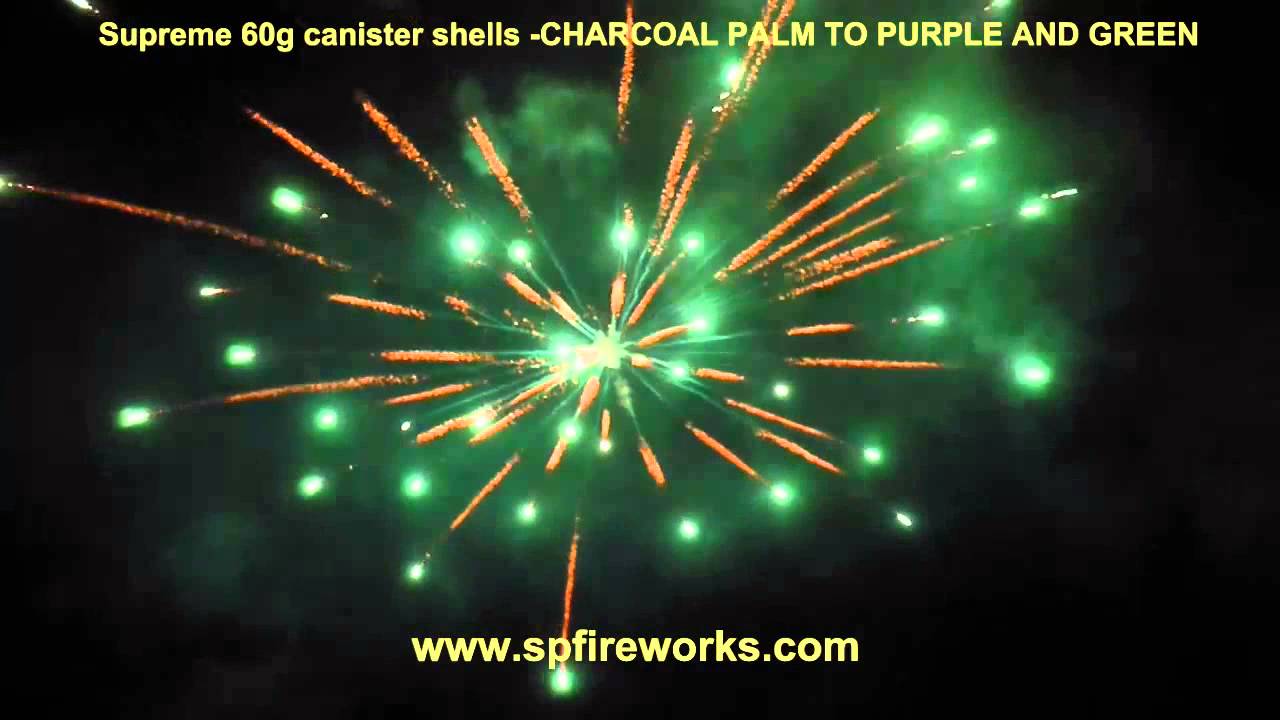 Supreme 60g canister shells CHARCOAL PALM TO PURPLE AND GREEN - YouTube