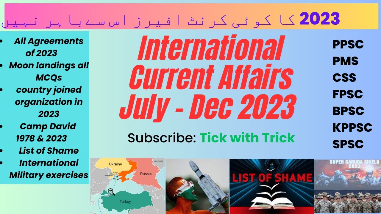 International Current Affairs 2023 July to Dec with Tricks BRICS Camp ...