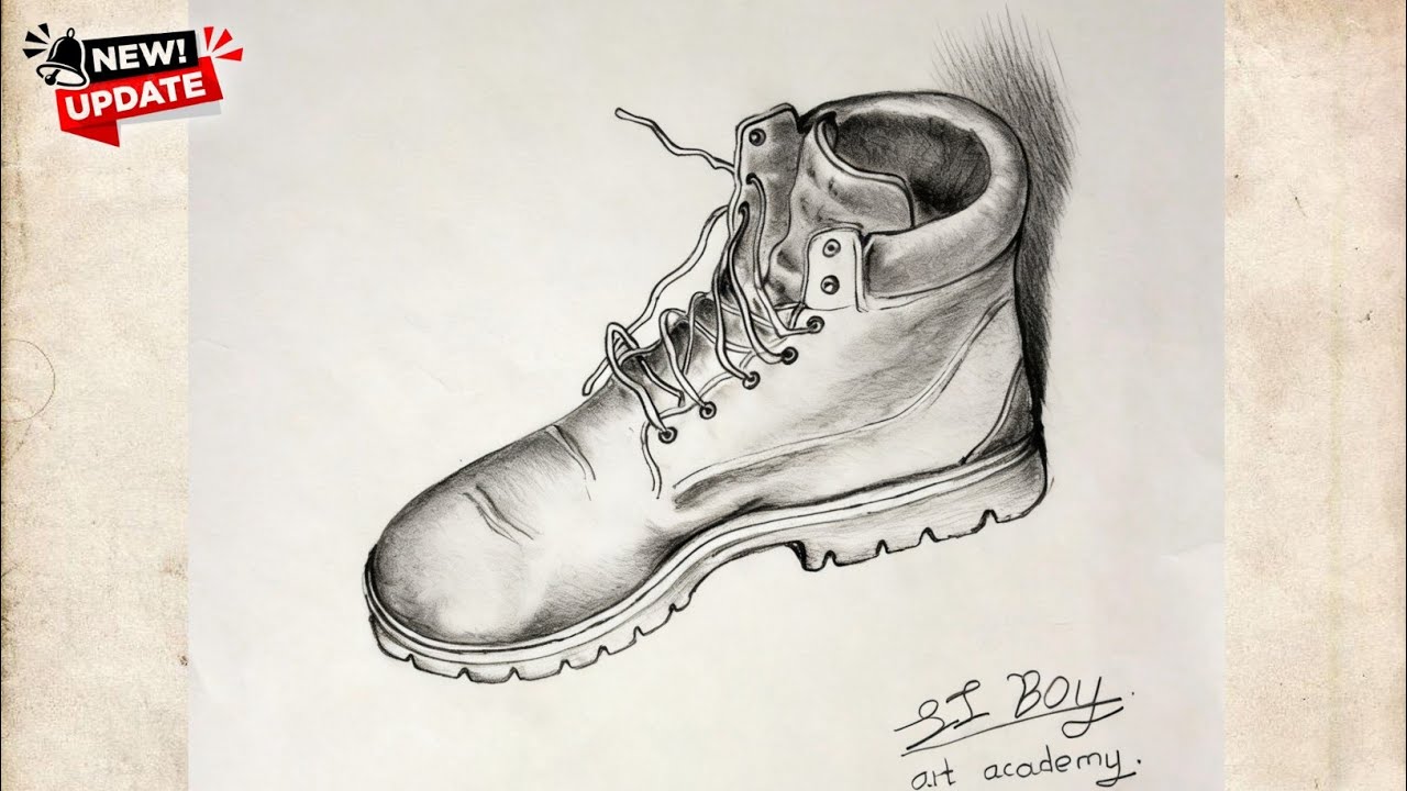 How to draw shoe design || Pencil art drawing tutorial || SI BOY art ...