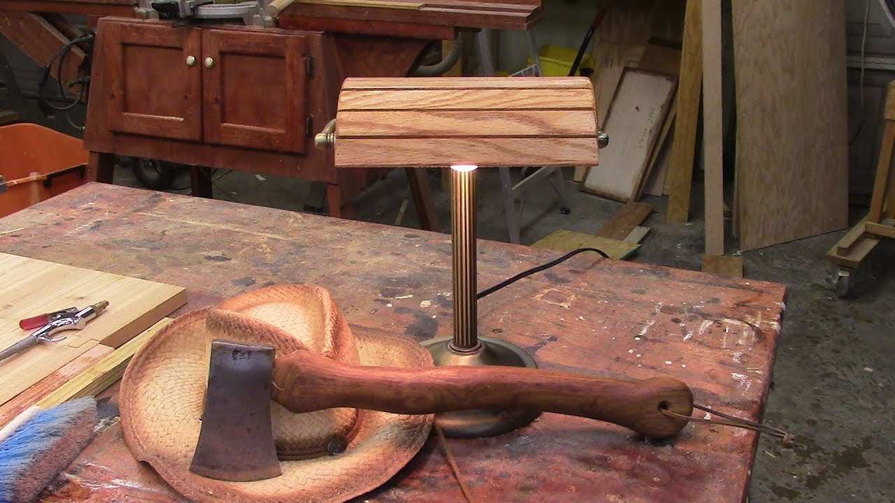 161 Fixing a Broken Lamp with new wooden shade - YouTube