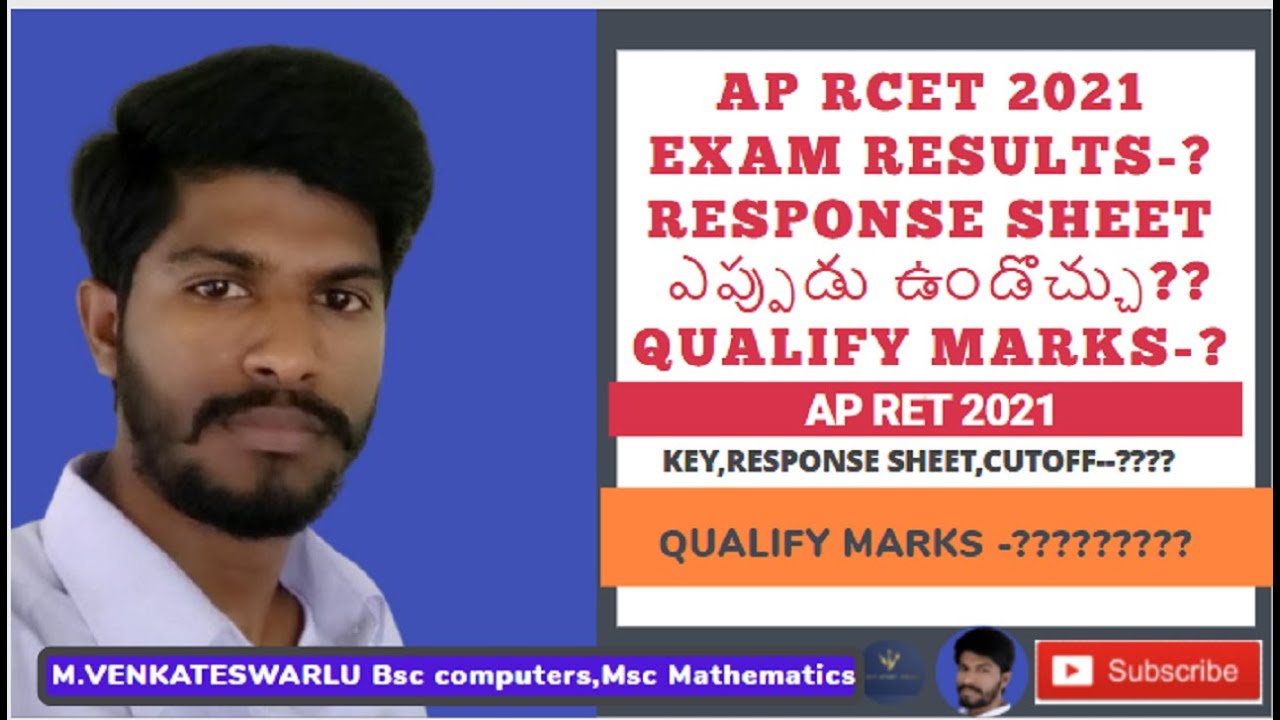 AP RCET 2021 Results/aprcet -key -response sheet -cutoff-qualify marks ...