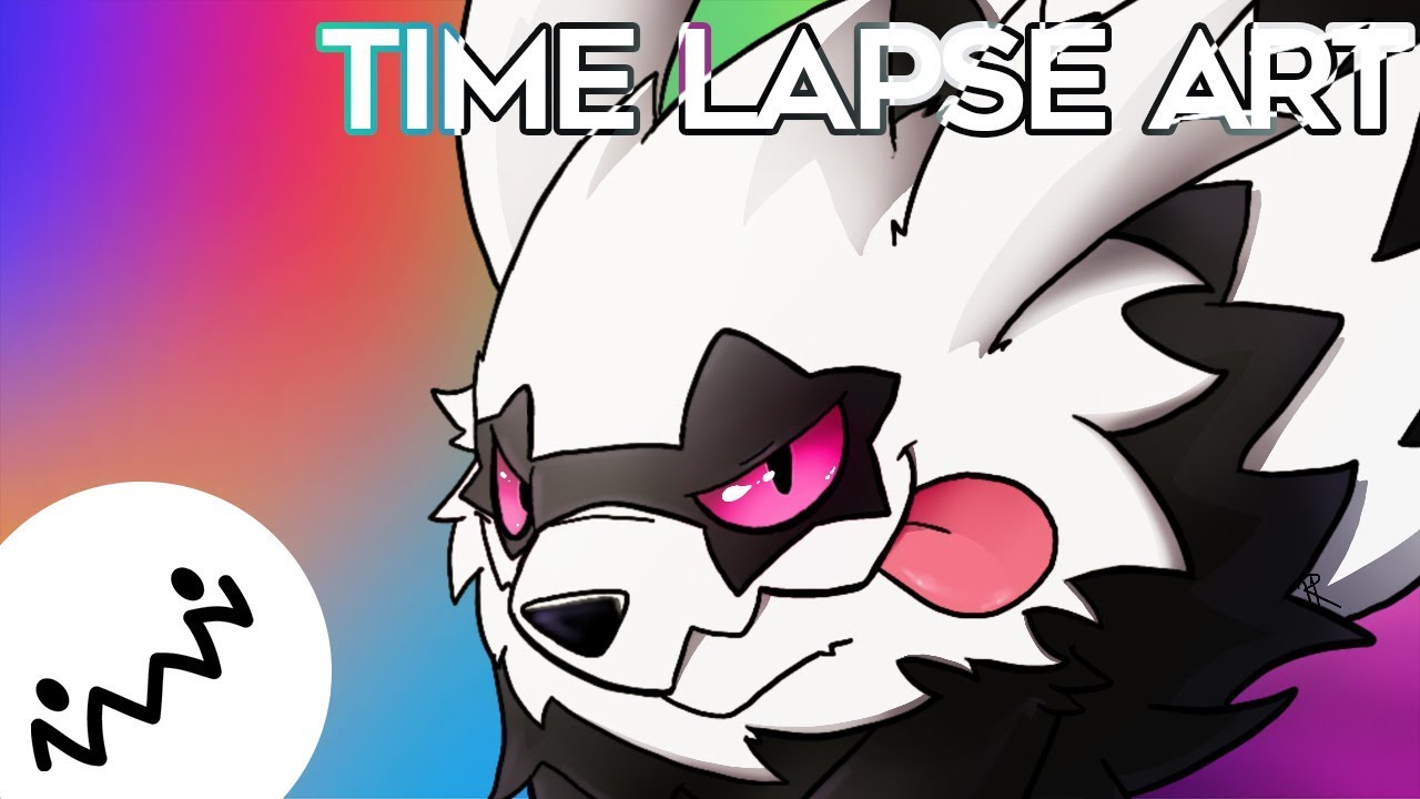 Galarian Zigzagoon - Time Lapse Drawing - YouTube