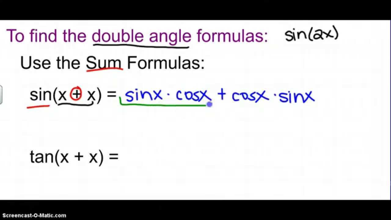 Double Angle Formulas - YouTube