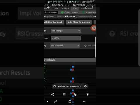 Test of ToS scanner with RSI below 30 but moving upwards - YouTube
