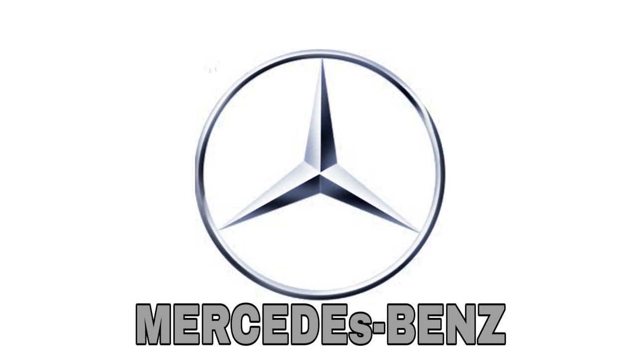 How to draw Mercedes Benz embleme.Super car Mercedes logo - YouTube