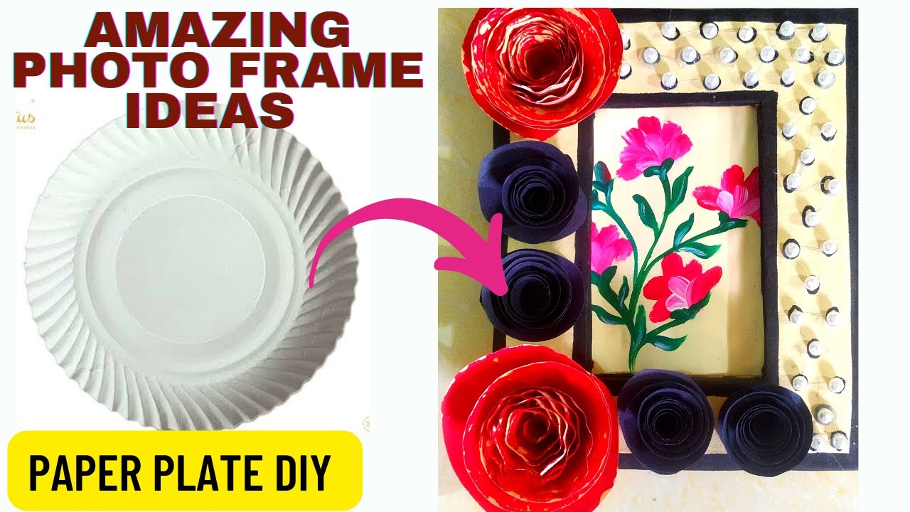 Paper plate diy 😱| Amazing photo frame ides | Best out of waste craft ...