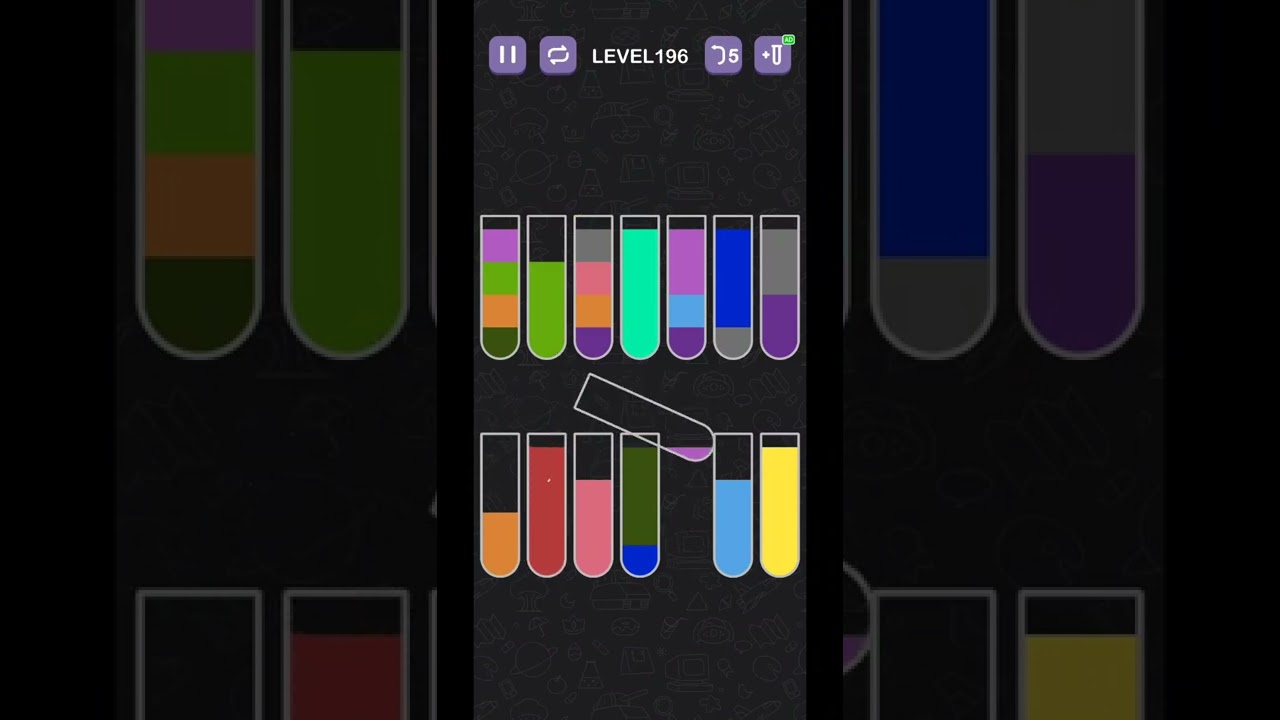 Water sort puzzle Level 196 - YouTube
