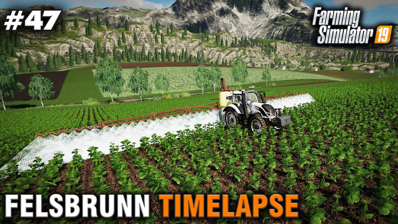 FS19 Timelapse Felsbrunn #47 Harvesting, Planting & Fertilising - YouTube