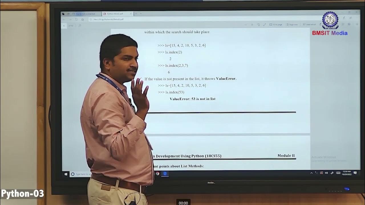 CSE P JAGADISH 5th Sem PYTHON 03 - YouTube
