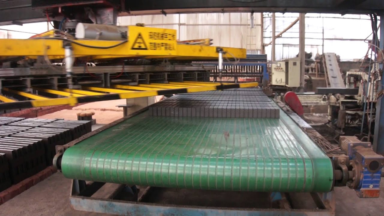 Auto Stacking Machine in Auto Clay Brick Making Machine - YouTube
