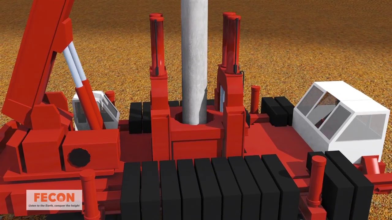 [Quy trình thi công cọc] - Ép cọc bằng robot thủy lực - YouTube