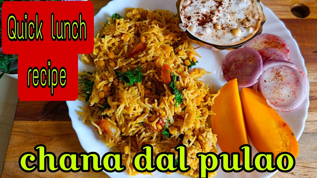 chana dal pulao | quick lunch recipe | dal pulao recipe ...