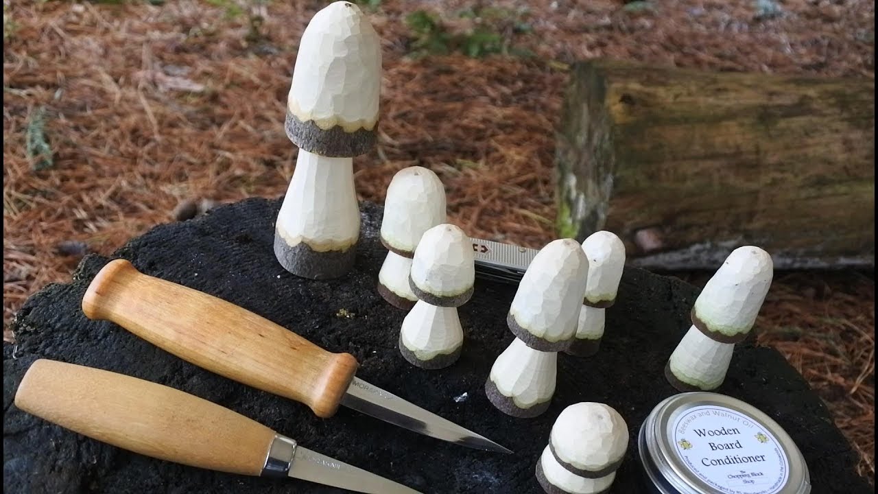 Mora Carving Knives & Carving Autumn Mushrooms. - YouTube
