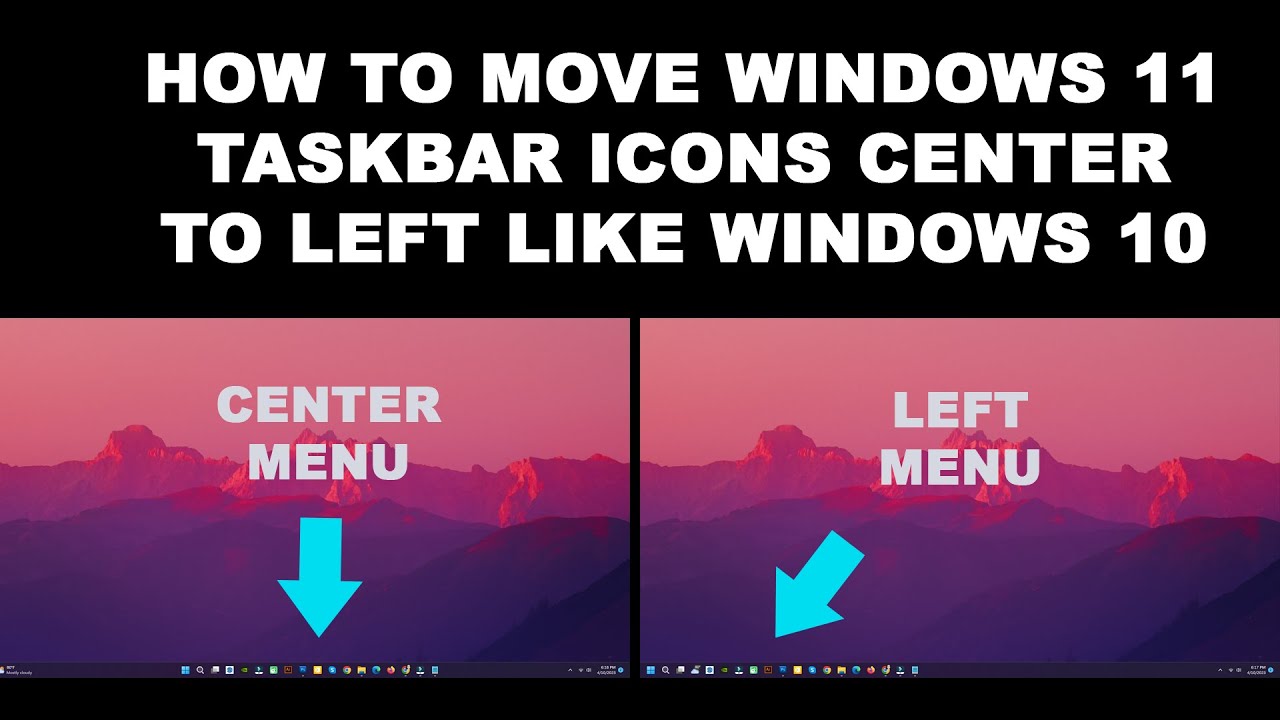 How To Move Start Menu And Taskbar Icons To The Left Corner On Windows ...