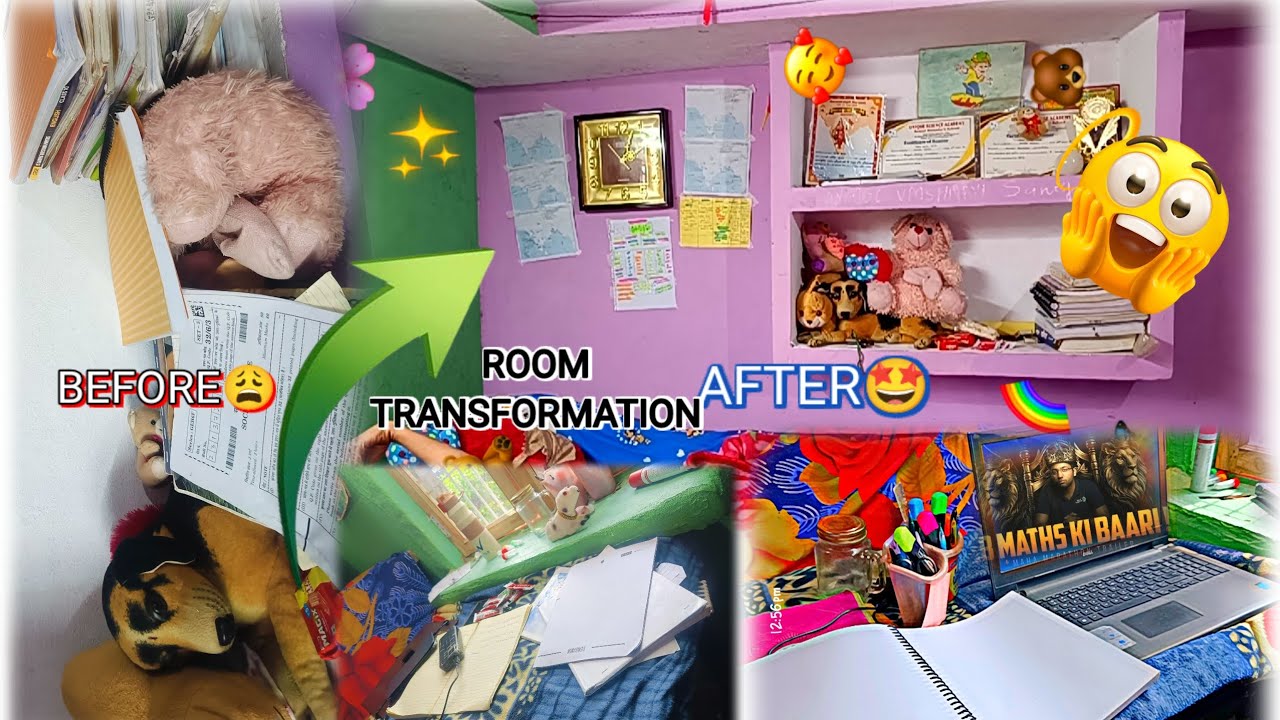WE CLEANED OUR ROOM 🧹🤩 || CLASS 10TH STUDENT ROOM TOUR 😢|| - YouTube
