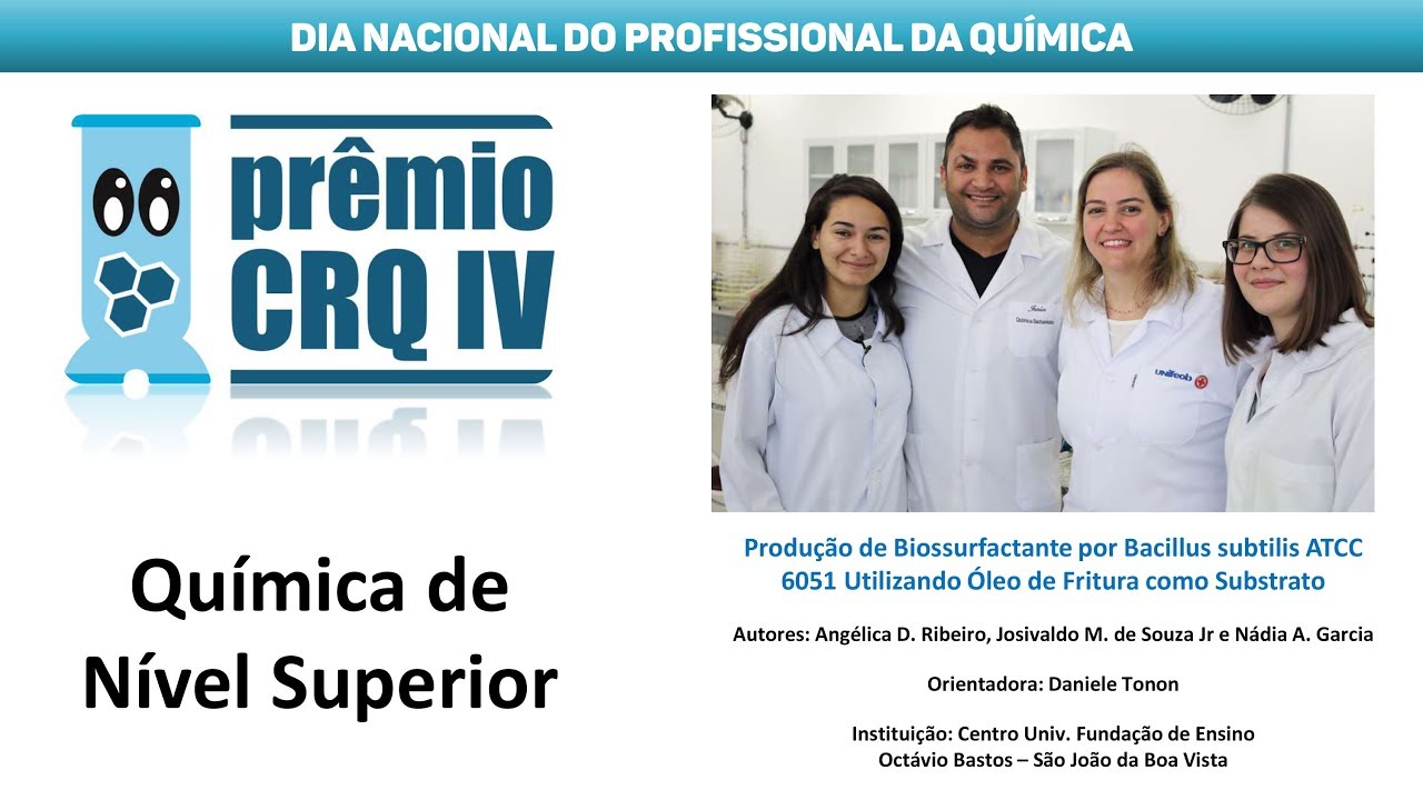 Prêmio CRQ-IV 2019 - Química de Nível Superior - YouTube