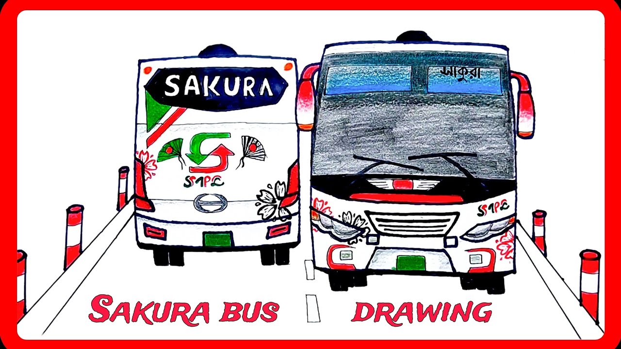 Sakura Bus Drawing 🚌🚎 | সাকুরা বাস আঁকা | bus drawing | বাস আঁকা ...