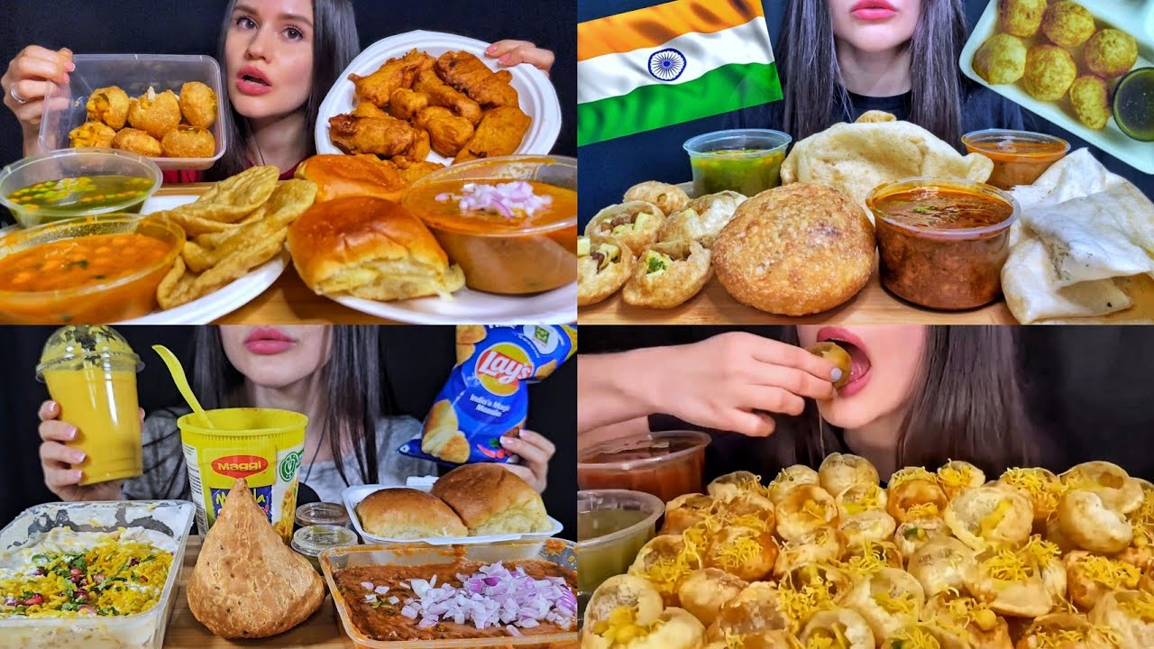 INDIAN STREET FOOD EATING COMPILATION | ASMR MUKBANG - YouTube