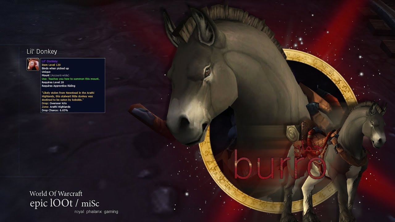 Lil' Donkey Mount from Overseer Krix in Arathi Highlands - YouTube