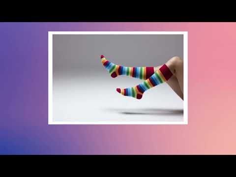 Women's Red Rainbow Stripe Knee High Socks