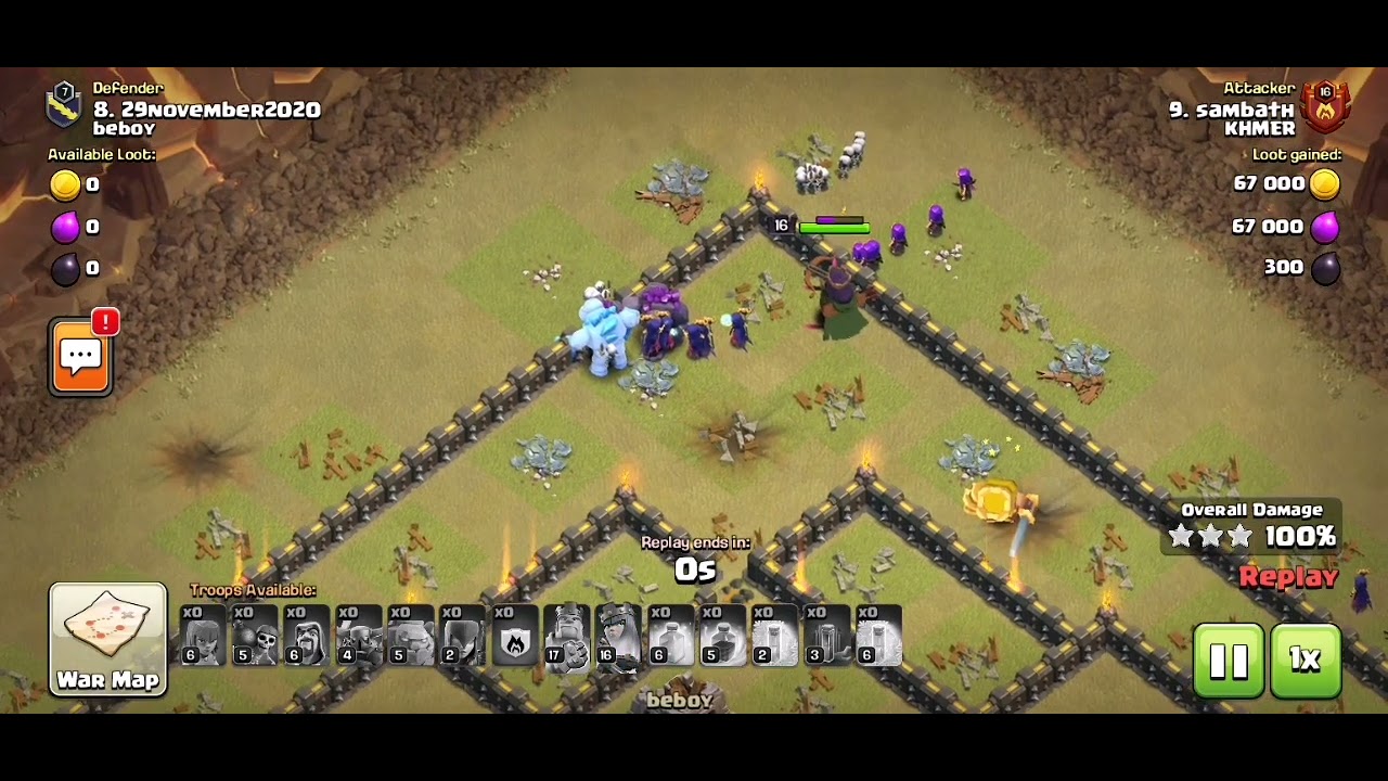 coc use ground troop 3 star - YouTube