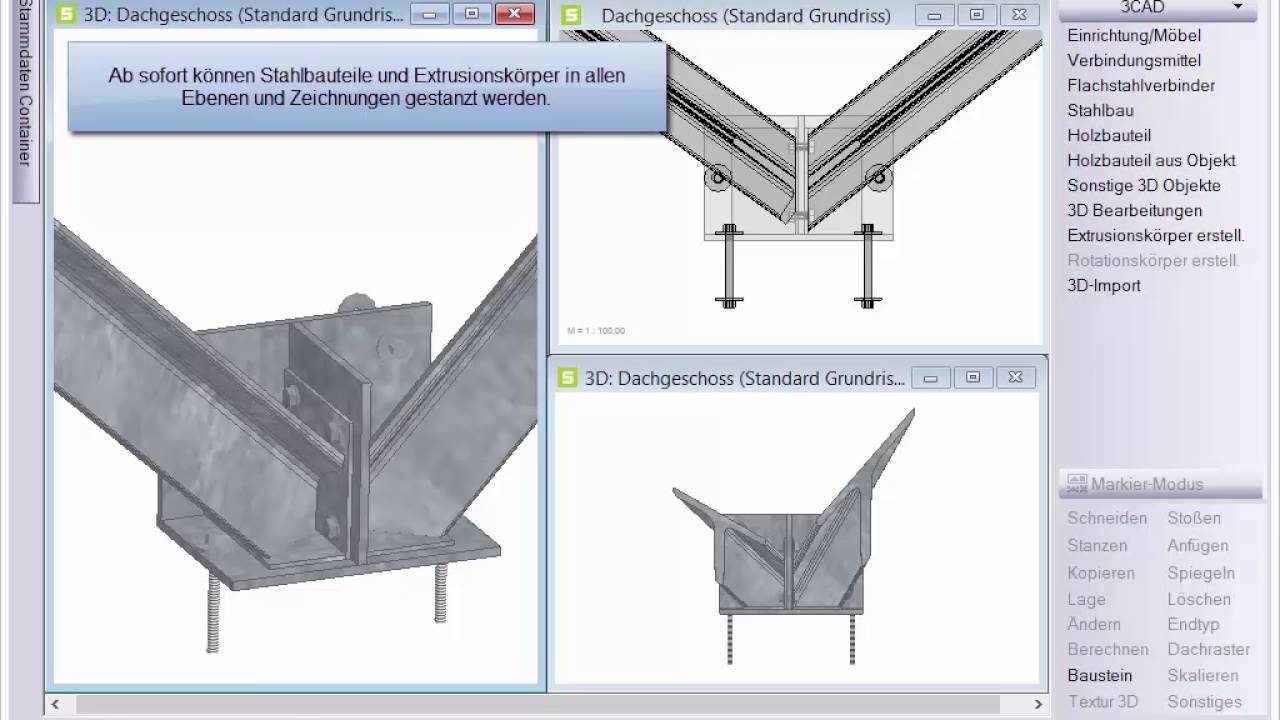 Stahl: Stanzen in allen Ebenen V17-1 - YouTube