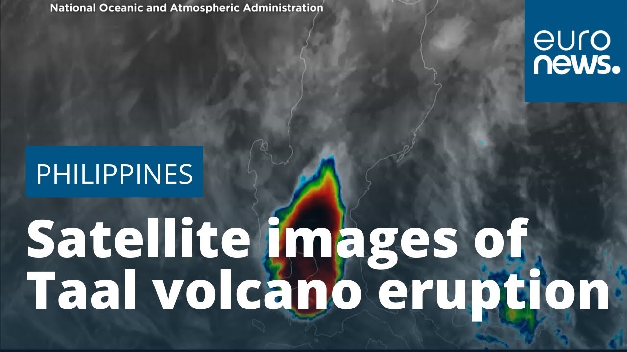 Satellite images show Taal volcano eruption - YouTube