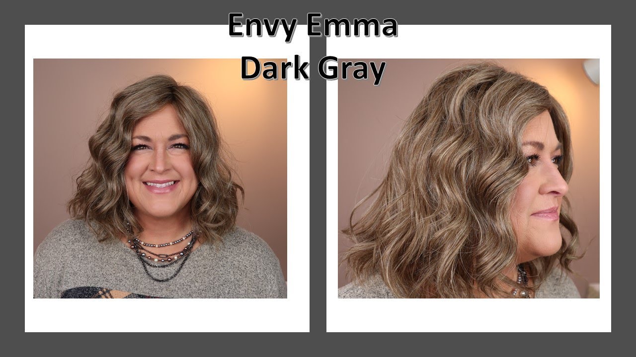 WIG COLOR SPOTLIGHT | Envy DARK GRAY on Emma | A light brownish-gray ...