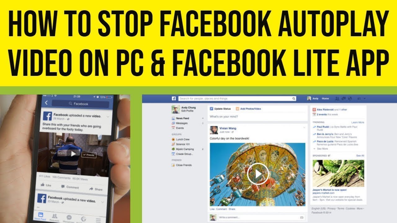 Turn Off, Stop or Disable Video Autoplay for Facebook on PC & Facebook ...
