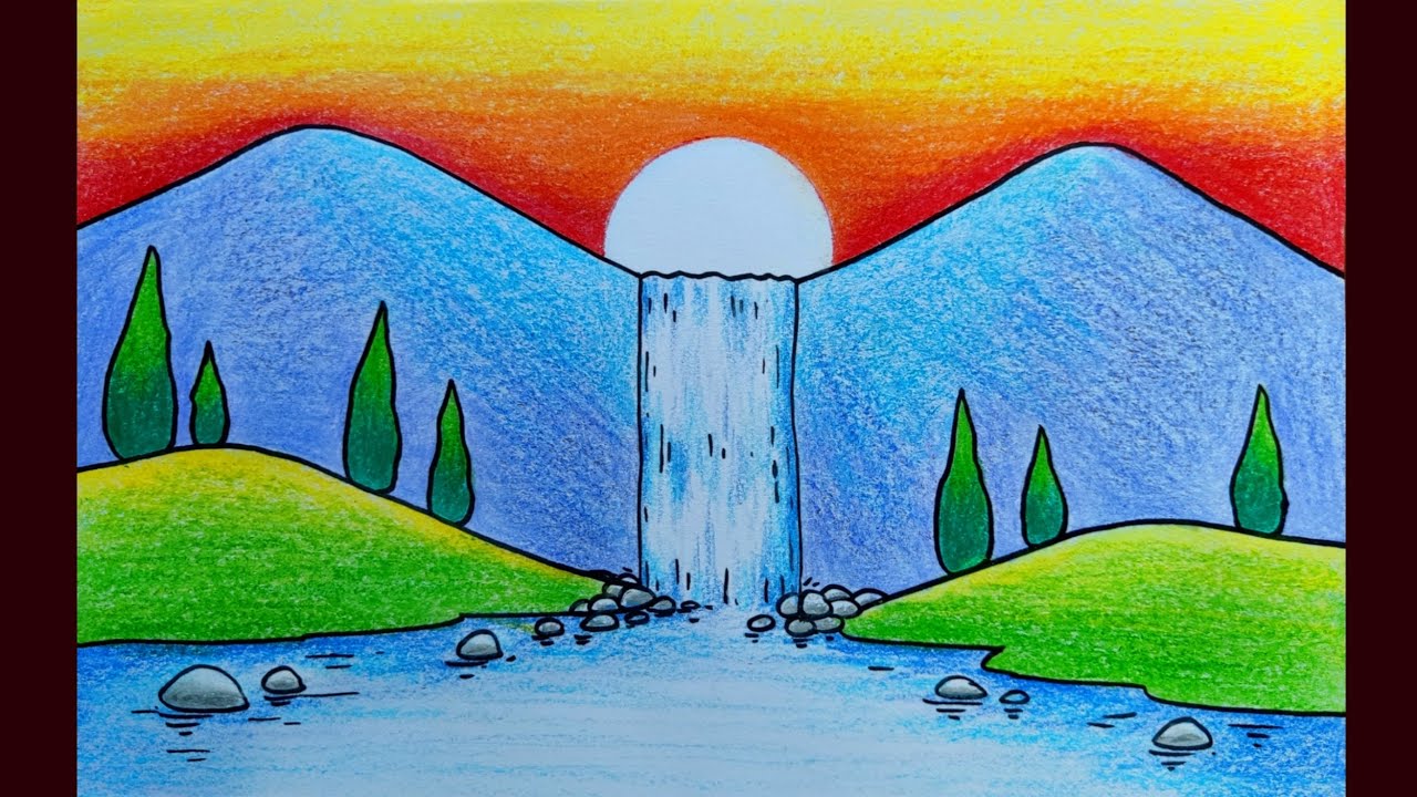 Easy Drawings Of Waterfalls