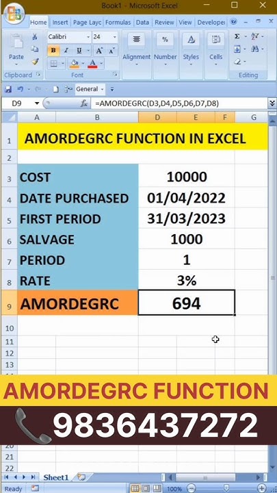 amordegrc function #shorts #excel#excelfunctions #exceltips #exceltricks #short #shortsvideo ...