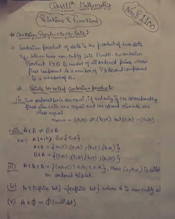class11 relation & function all basics & formulas hand written #ncert #cbse one shot video ch2 ...