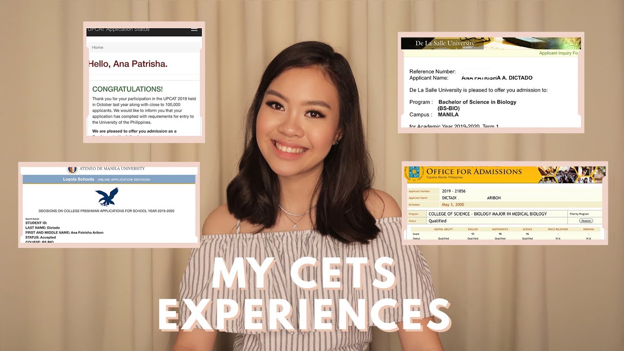 MY CETS EXPERIENCES | specific tips, application, coverage per college ...