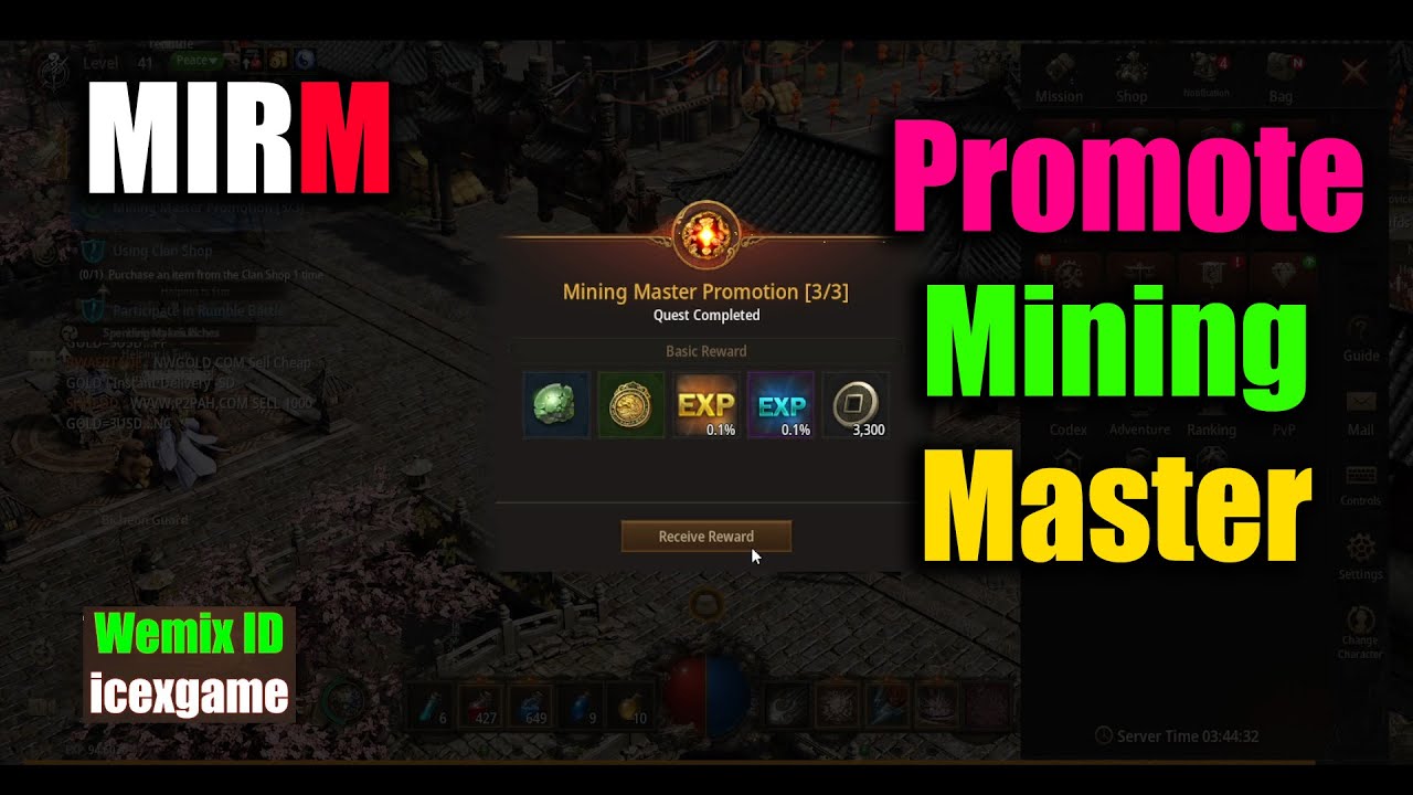 MIR M Promote Mining Master & Quest - YouTube