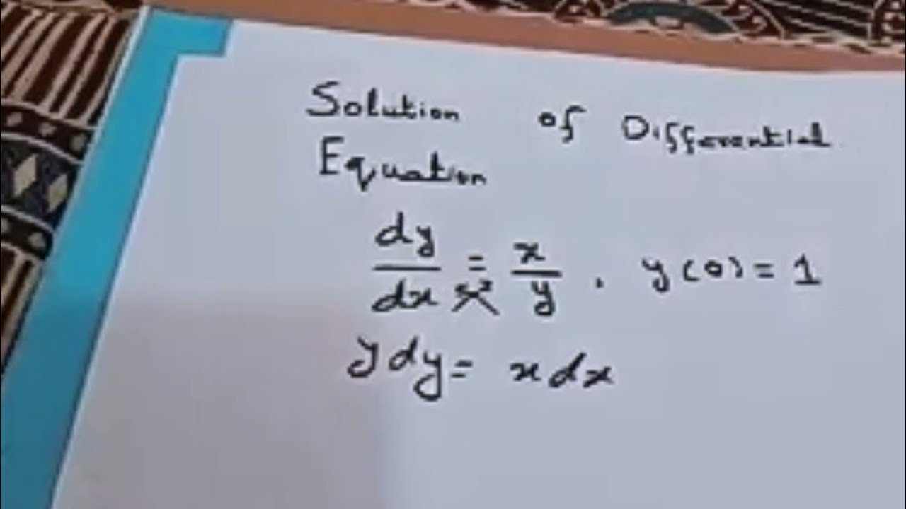 Solution of first order differential equation. - YouTube