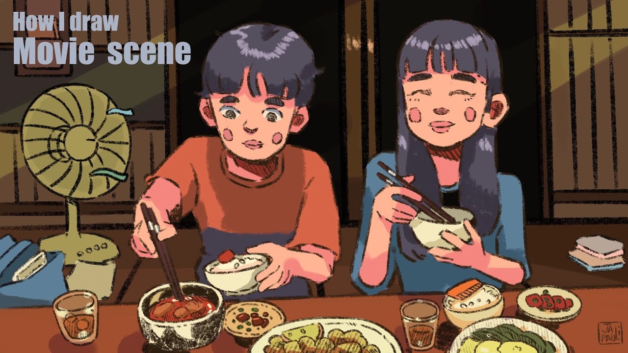 How I draw a movie scene ( nana komatsu ) - YouTube