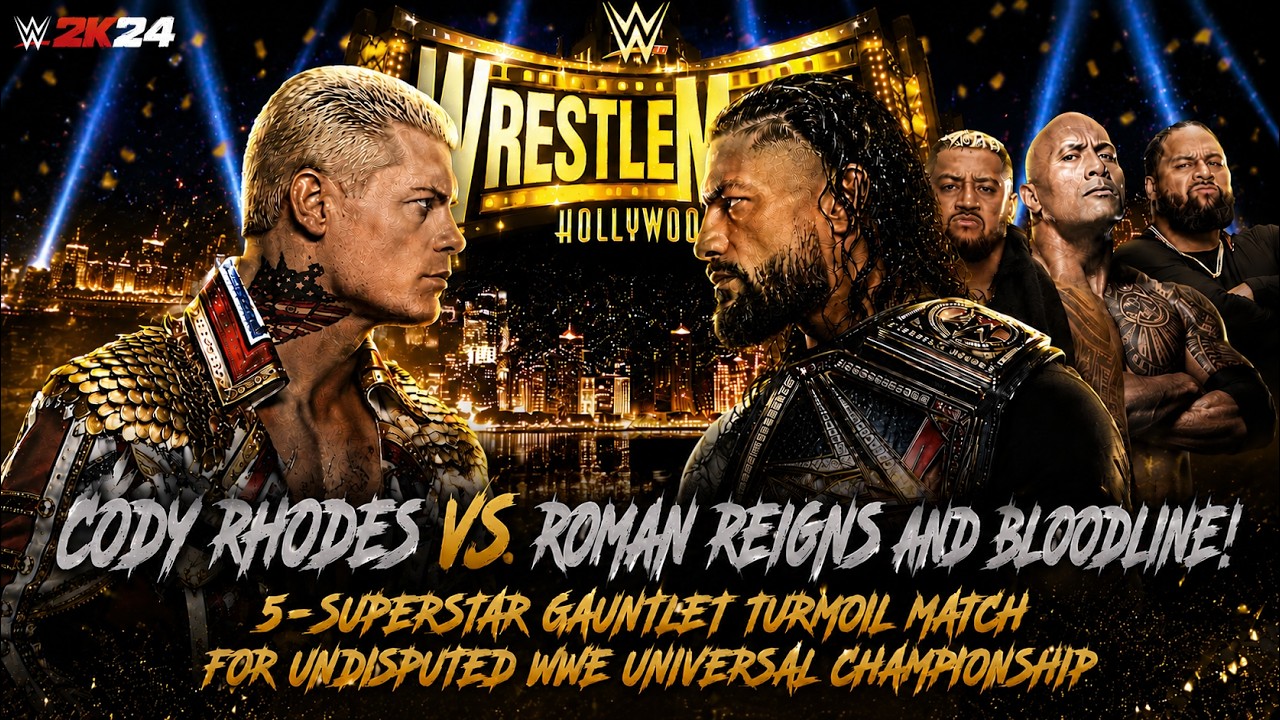 WWE 2K24 | Cody vs Roman Reigns & Bloodline | Undisputed WWE Universal ...