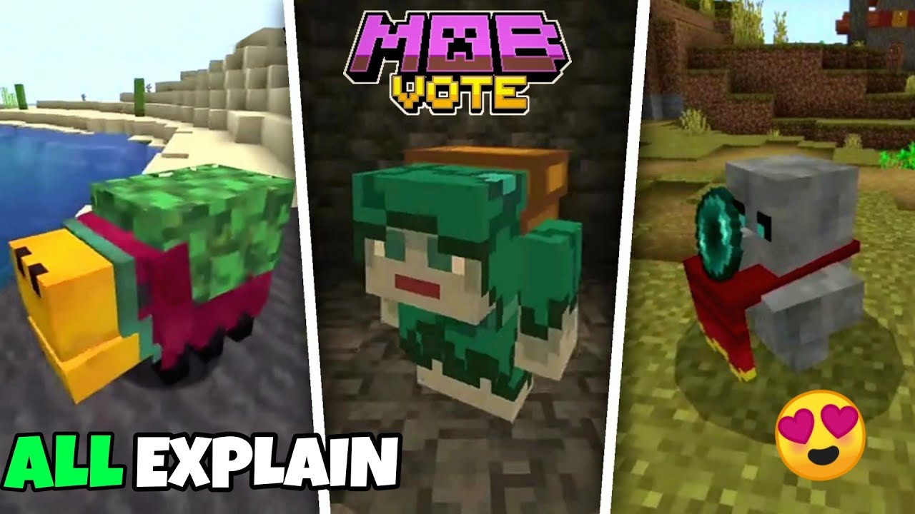 Mob vote 2022 | sniffer, rascal & tuff golem | Minecraft mob vote 2022 ...