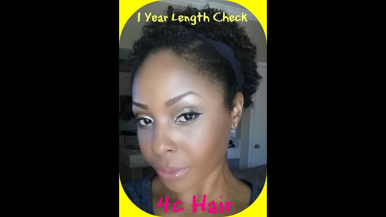 1 Year Natural 4c Hair Length Check - YouTube