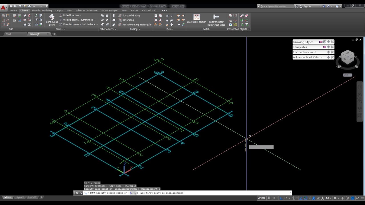 2 Grid - AUTODESK ADVANCE STEEL(어드밴스스틸) - YouTube