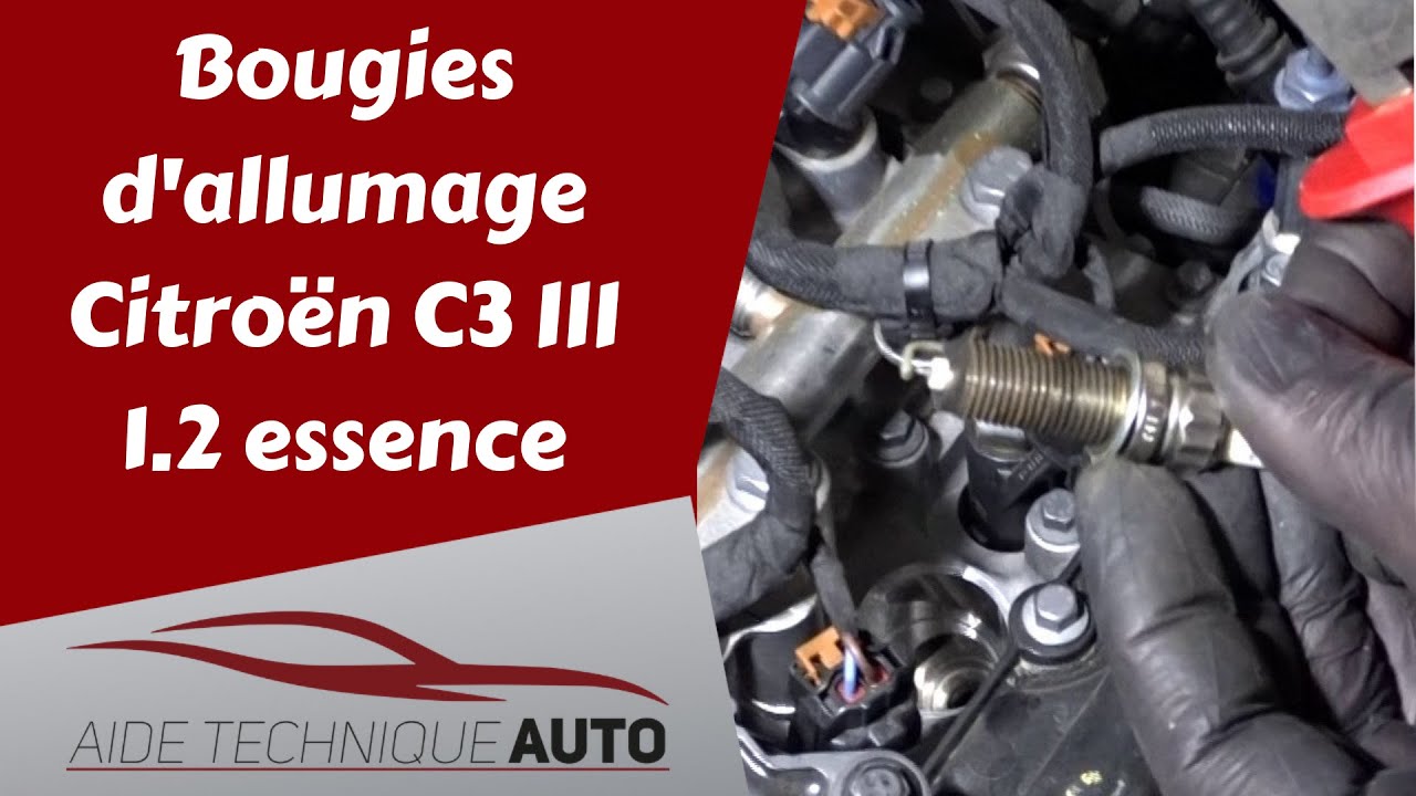 Changer bougies d'allumage Citroën C3 III 1.2 essence - DIY - YouTube