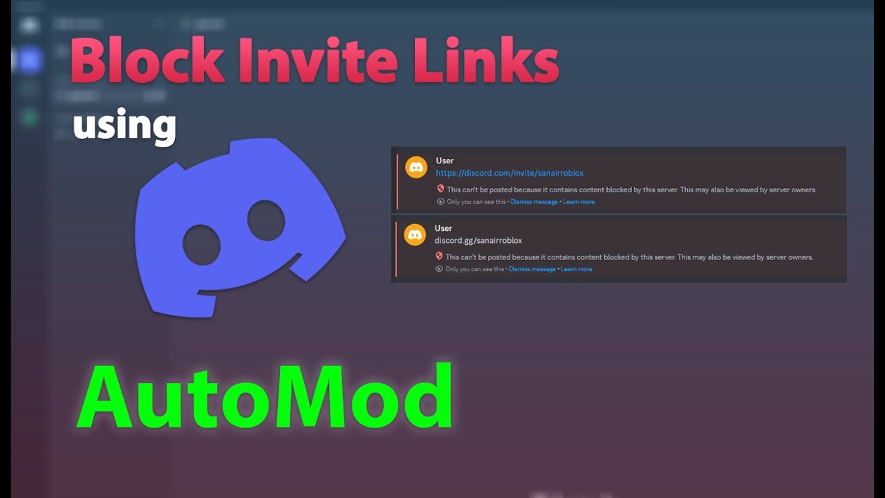 Block Invite Link Spam from your server | Discord AutoMod - YouTube